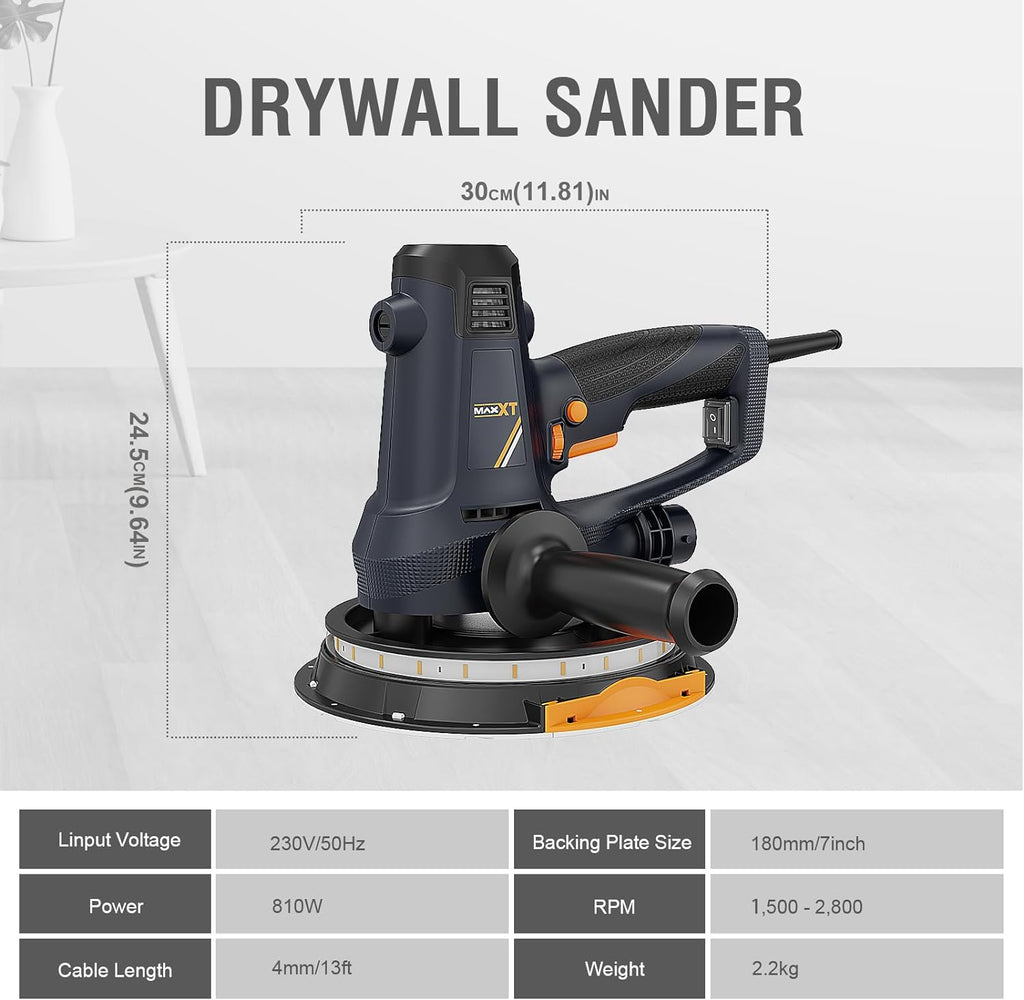 MAXXT 810W Handheld Drywall Sander, Electric Sander for Walls,Rough an ...