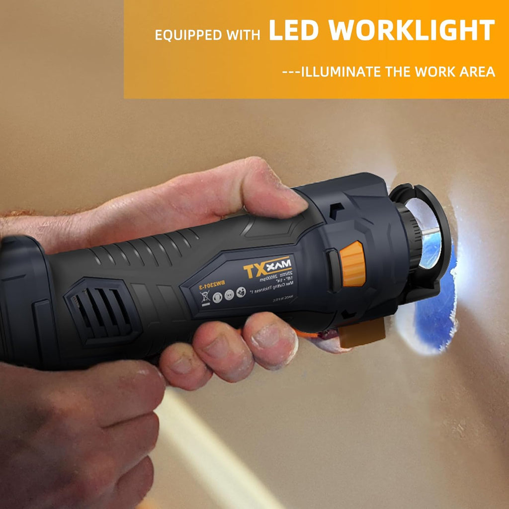 Cordless Drywall Cut Out Tool, MAXXT 20V Drywall Rotary Saw 28000 RPM ...