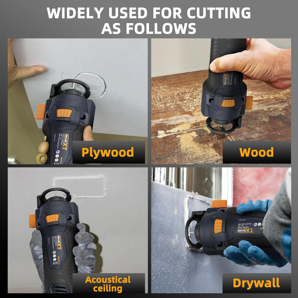 Cordless Drywall Cut Out Tool, MAXXT 20V Drywall Rotary Saw 28000 RPM ...
