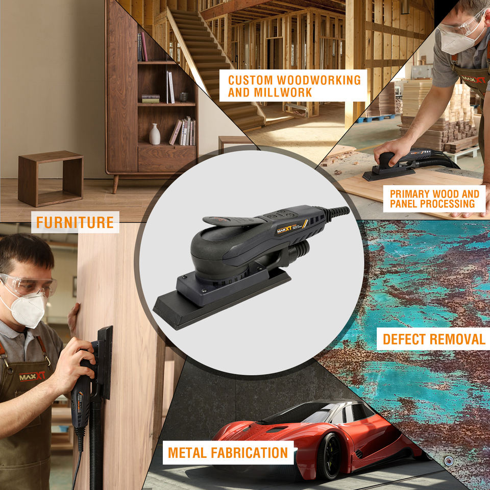 MAXXT 350W Brushless Orbital Square Sander Lijadora Orbital Electrica ...